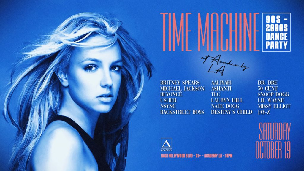 Time Machine: 90s & 2000s Throwback Dance Party @ Academy LA (21+) – Rave Meetup