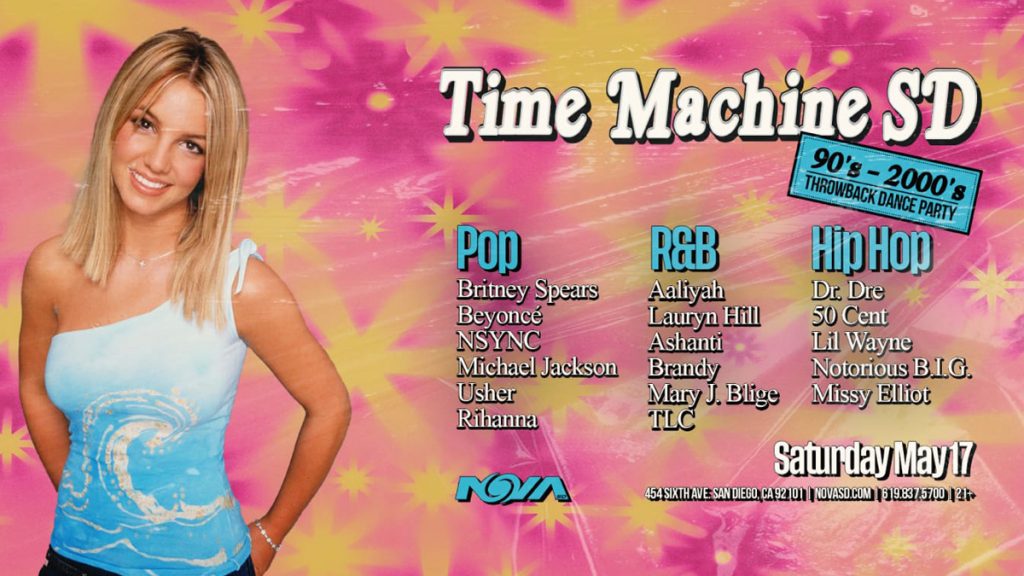 Time Machine: 90s & 2000s Throwback Dance Party @ Nova SD (21+) – Rave ...