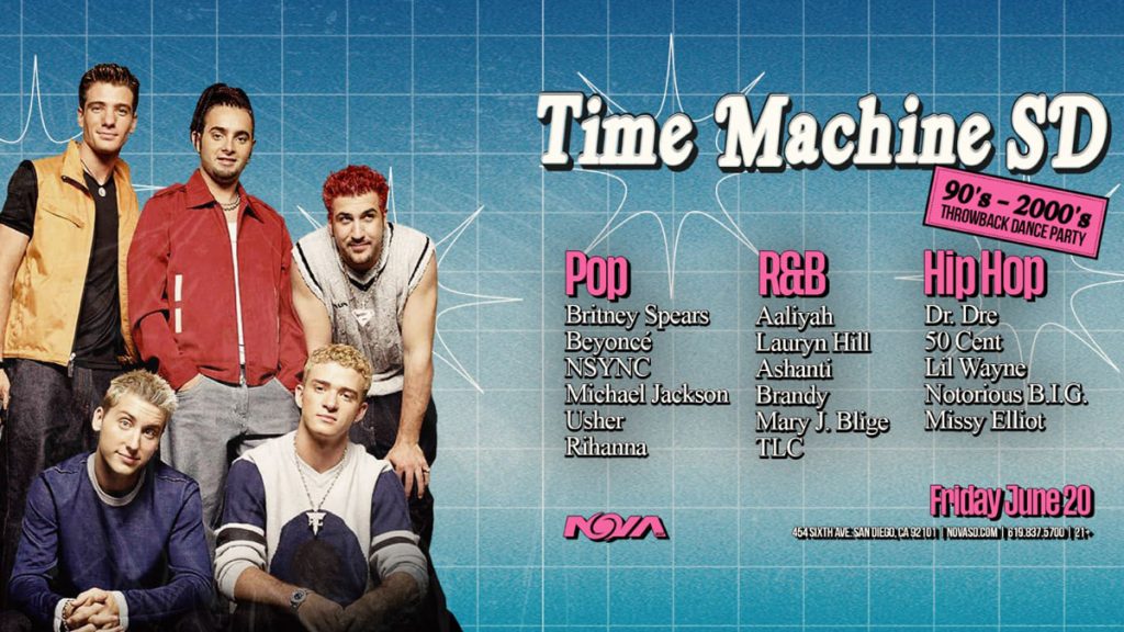 Time Machine: 90s & 2000s Throwback Dance Party @ Nova SD (21+) – Rave Meetup